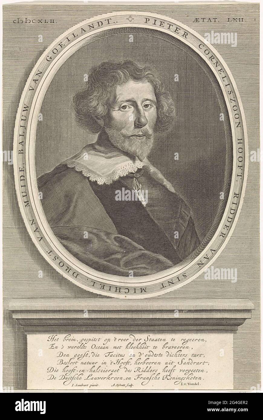. Portrait of Pieter Cornelisz. Hooft, poet, drama writer and historian ...