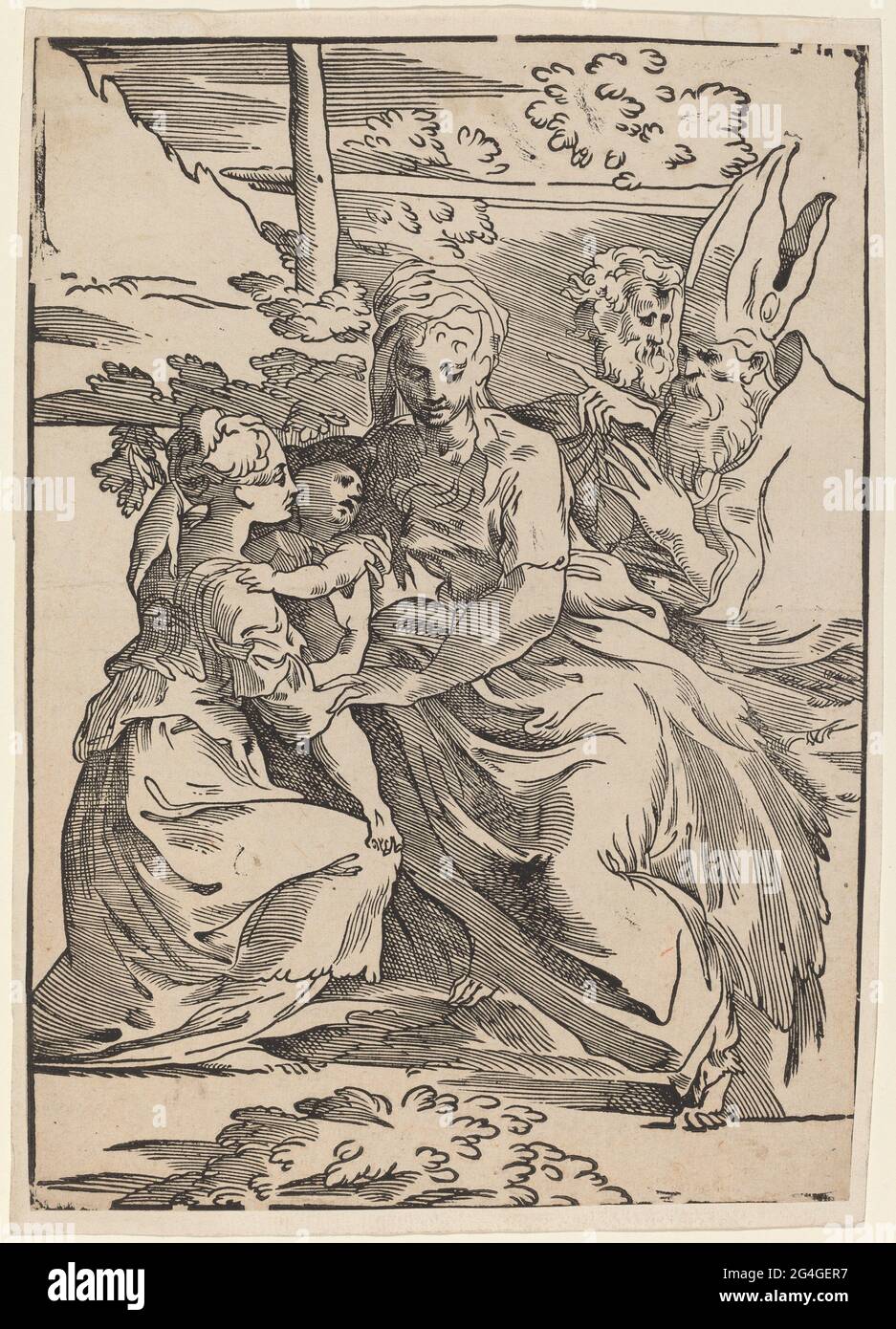 The Holy Family with Two Saints Stock Photo - Alamy