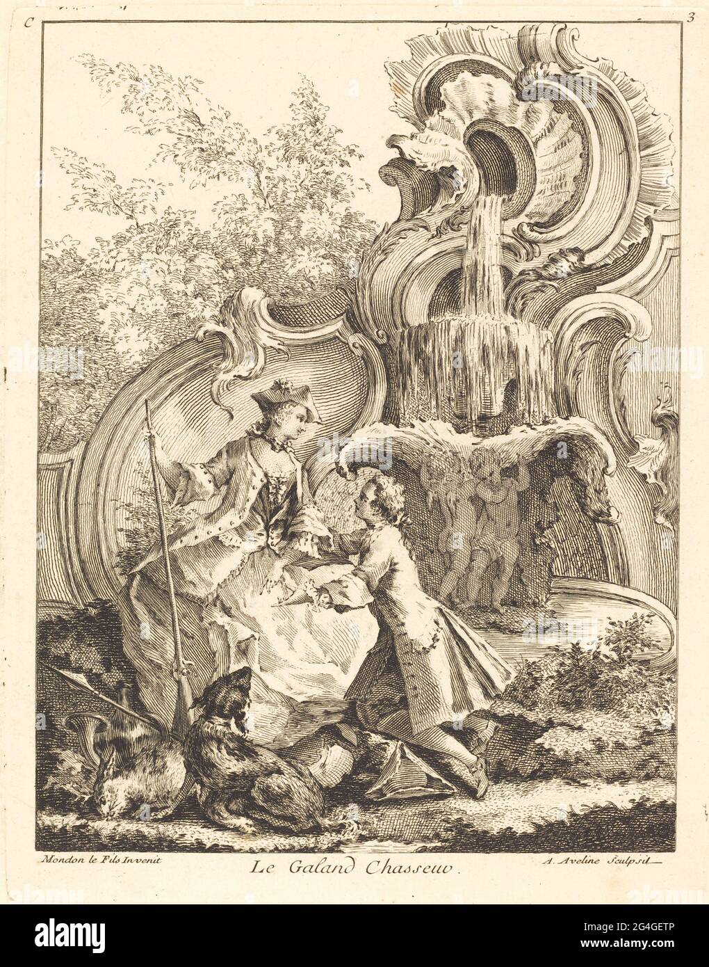 Le Galand Chasseur, 1736. [The Gallant Hunter] Stock Photo - Alamy