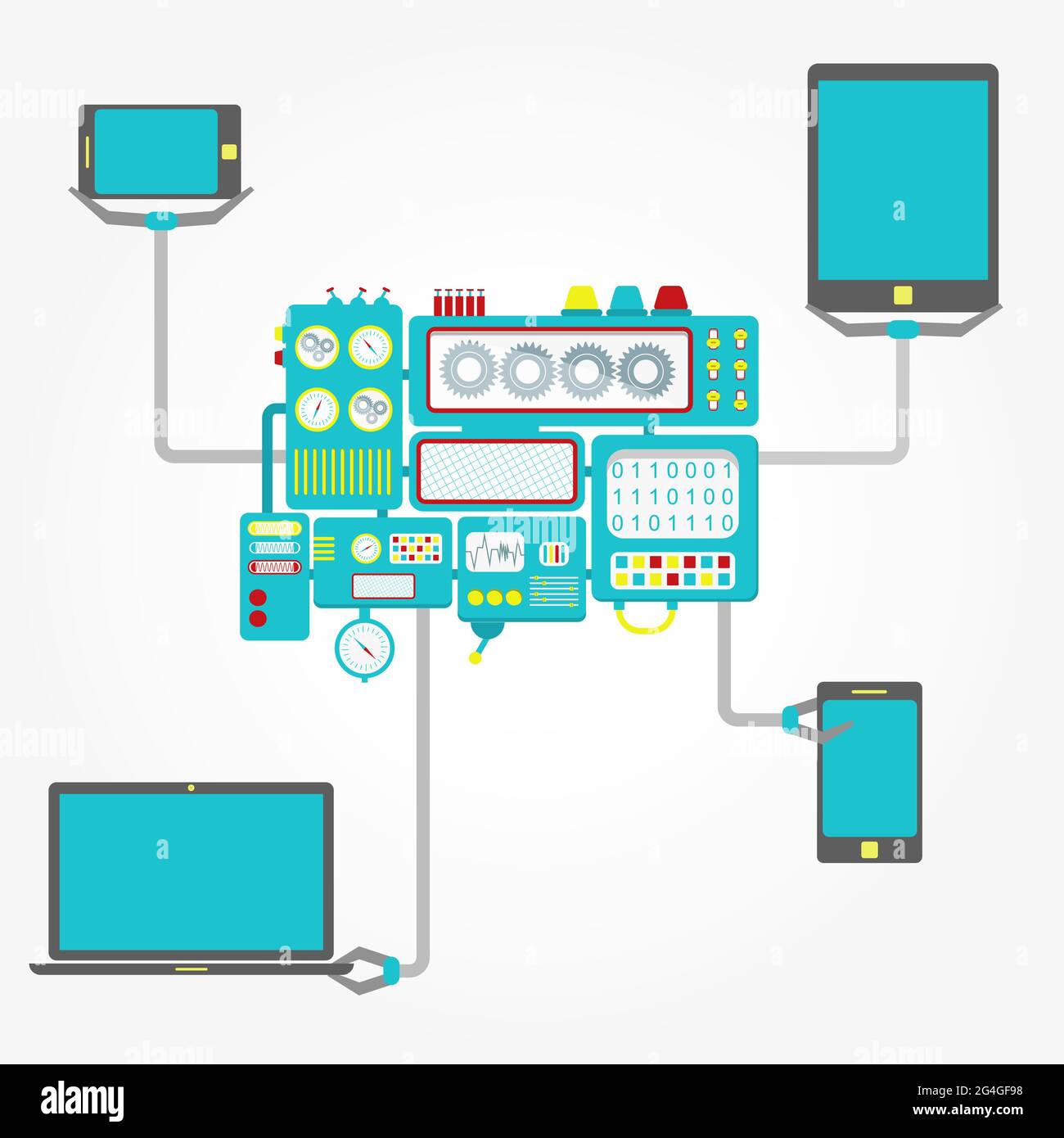 Tablet machine production Stock Vector Images - Alamy