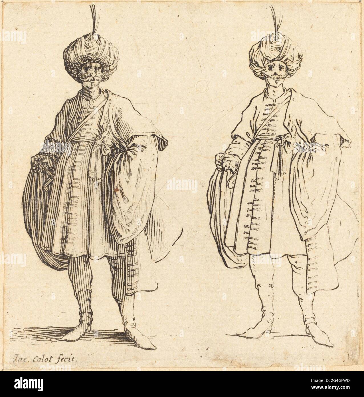 Two Turks Dressed in Turbans with a Plume Stock Photo - Alamy