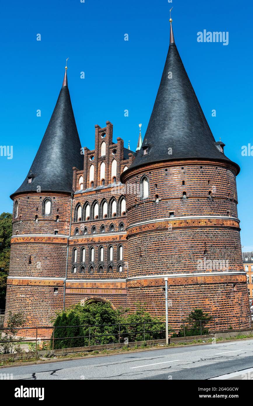Holsten Gate or Holstentor, medieval fortification in Lübeck, Germany ...