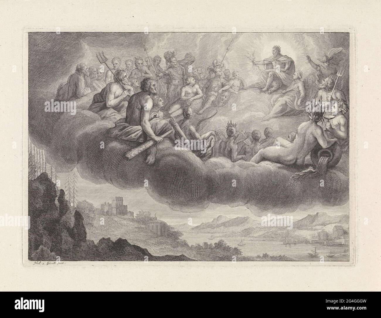 . In the clouds the meeting of the gods, convened by Jupiter. Jupiter ...