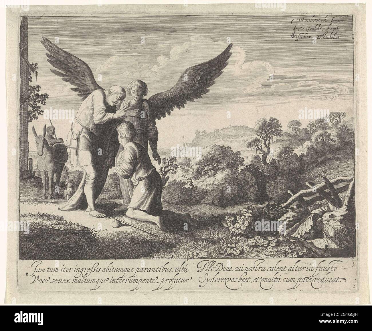. Tobit blesses his son Tobias before leaving the angel Rafaël. First ...
