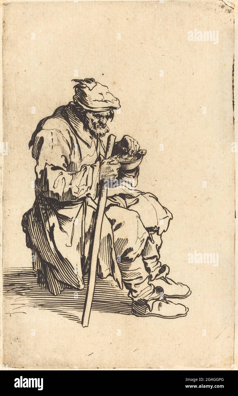 Seated beggar eating hi-res stock photography and images - Alamy