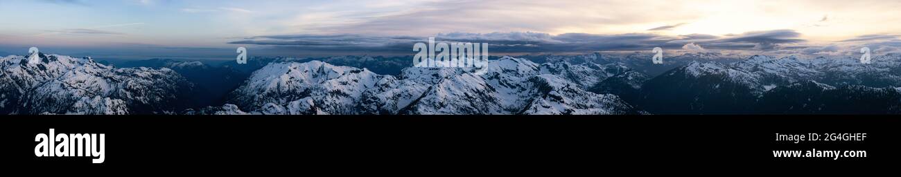 Aerial Panoramic View from Airplane of Canadian Mountain Landscape ...