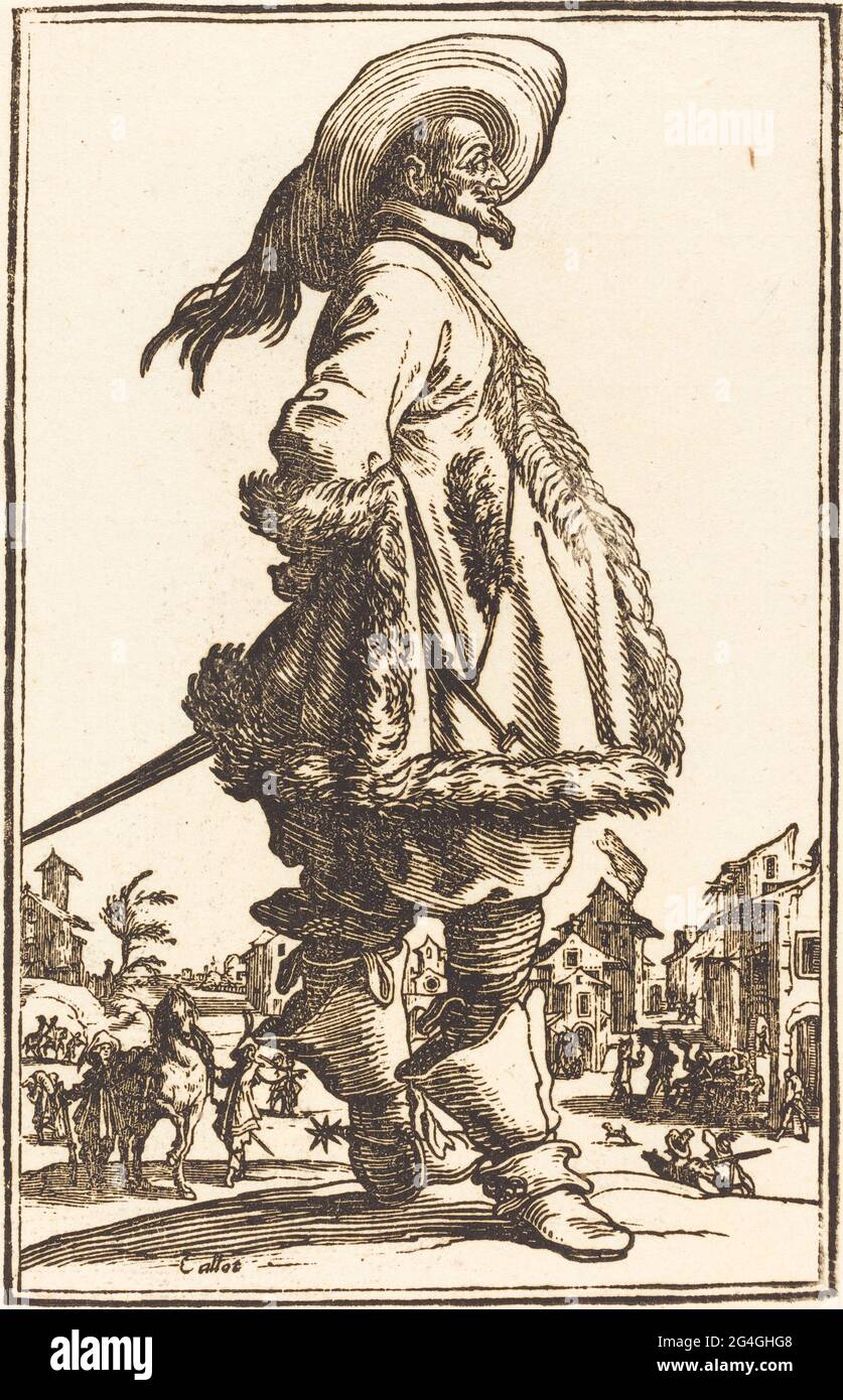 Noble Man with Mantle Trimmed in Fur, Holding his Hands Behind his Back ...