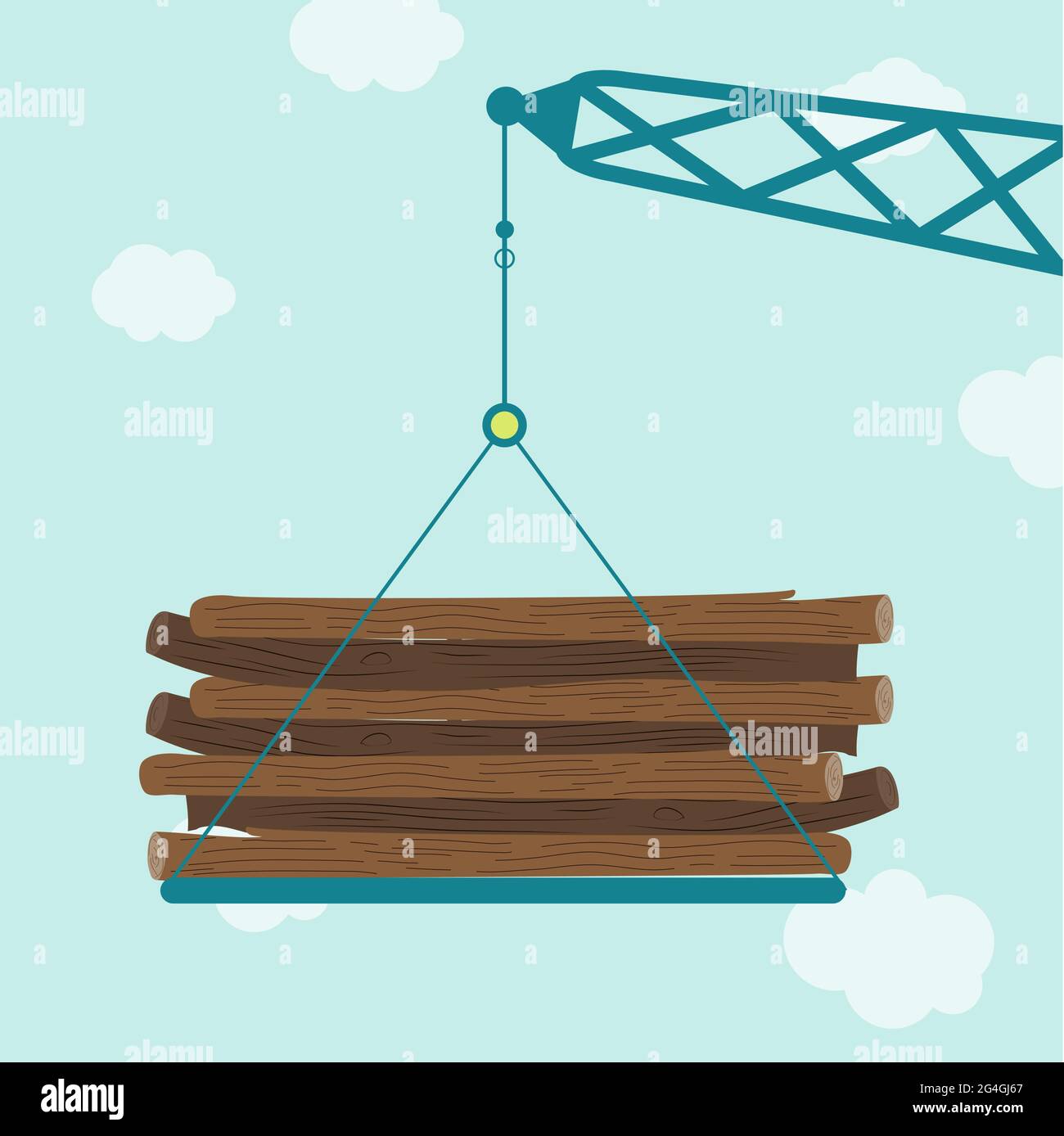 Logs crane timber Stock Vector Images - Alamy