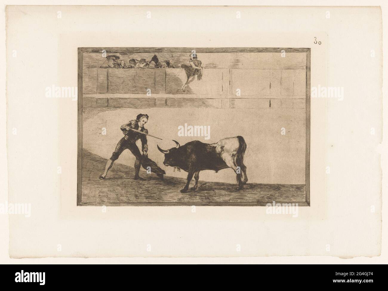 Pedro Romera Martínez kills a bull; Pedro Romero Matando á Toro Parado ...