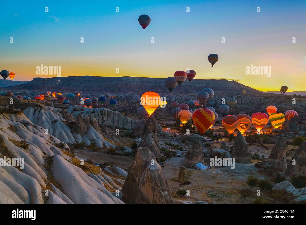 Cappadocia,October 05, 2018: Colourful Hot Air Balloons start flying ...