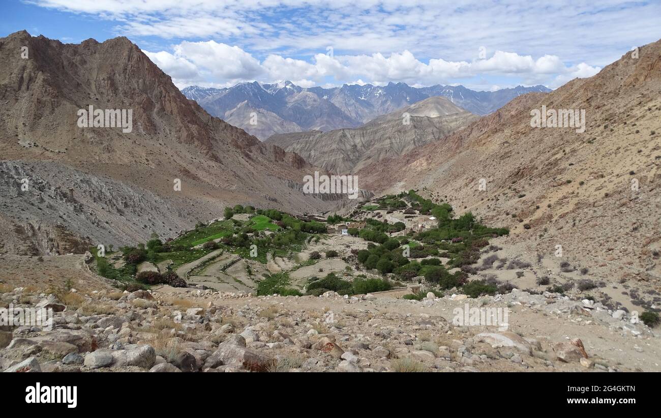 Landscape of village and mountains, Ladakh, India Stock Photo - Alamy
