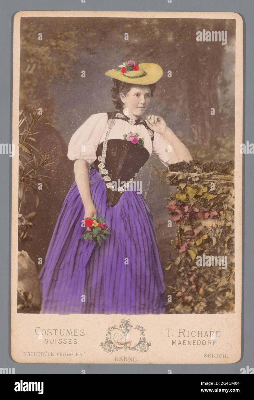 Portrait of an unknown woman in Swiss traditional costume; Costumes ...