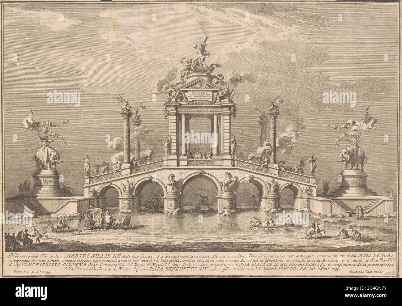 The Prima Macchina for the Chinea of 1755: A Triumphal Bridge with ...