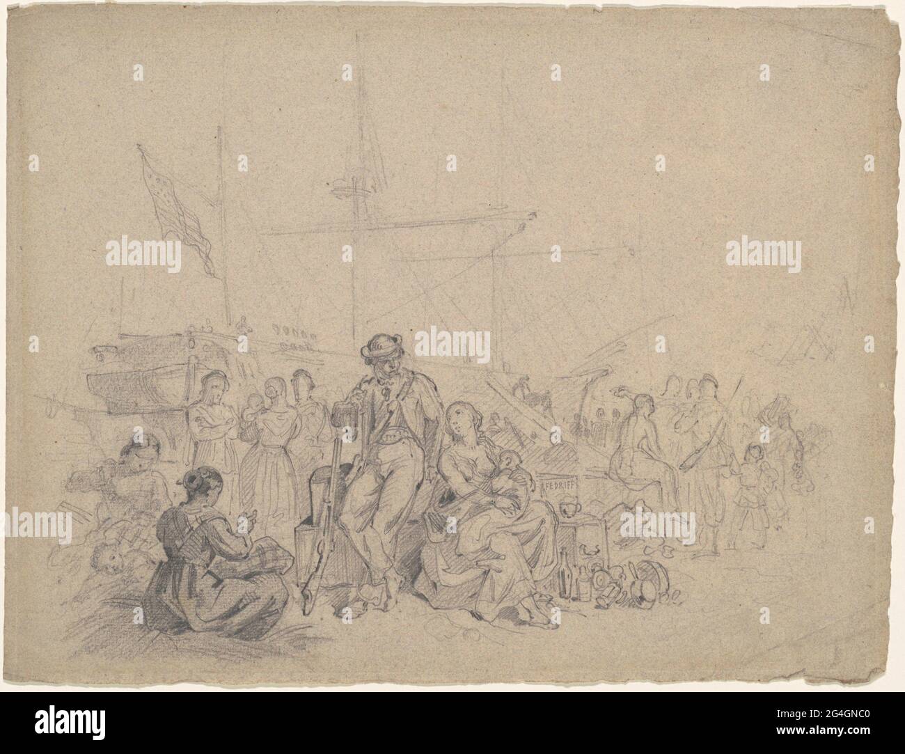 Dockside Scene, 19th century Stock Photo - Alamy