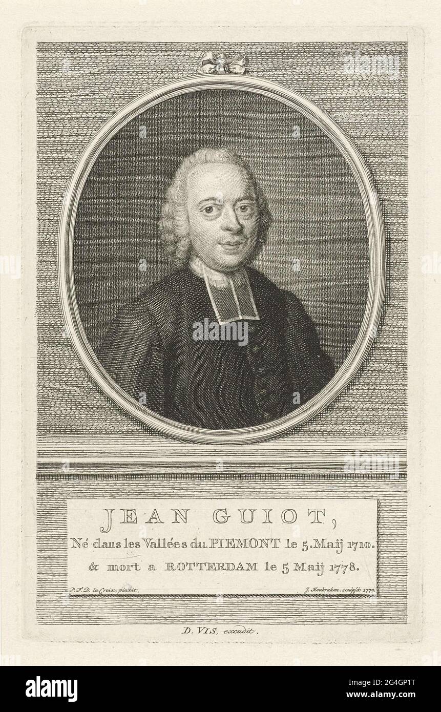 . Bust to the right of Jean GUIOT in an oval medallion. His name and ...