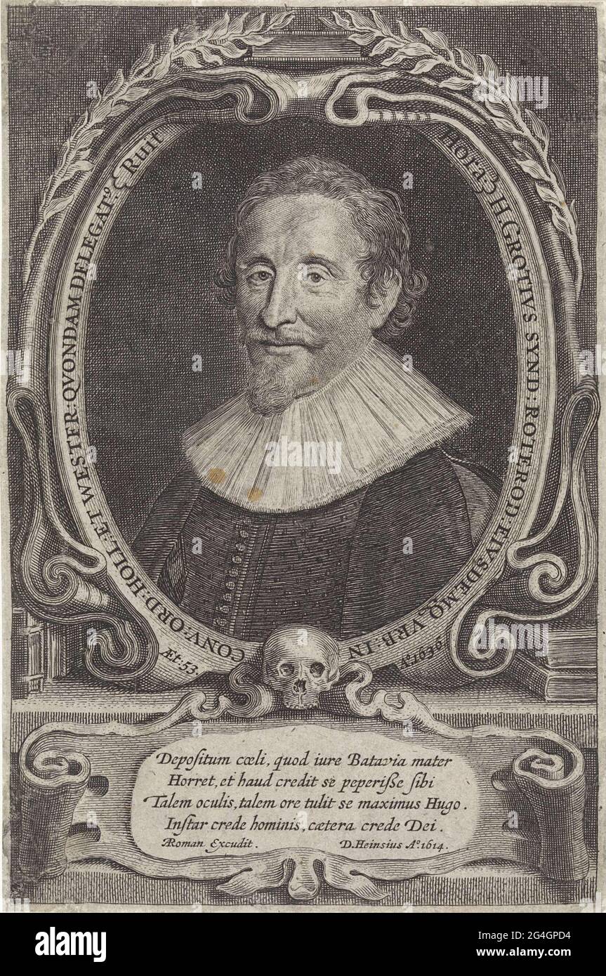 . Portrait of the Dutch lawyer and writer Hugo de Groot, at the age of ...