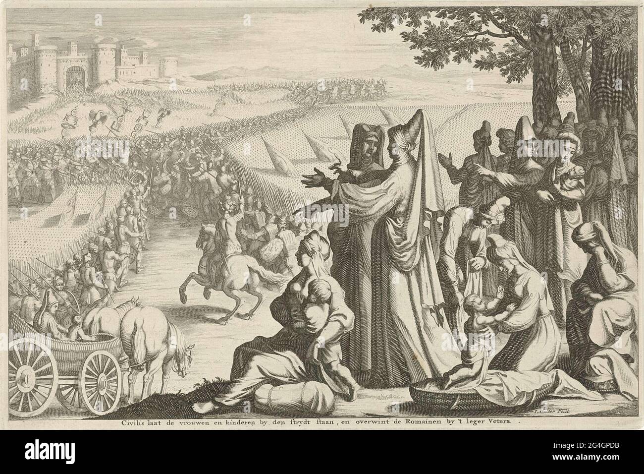 . Women and children see how Julius Claudius Civilis supplies at Vetera ...