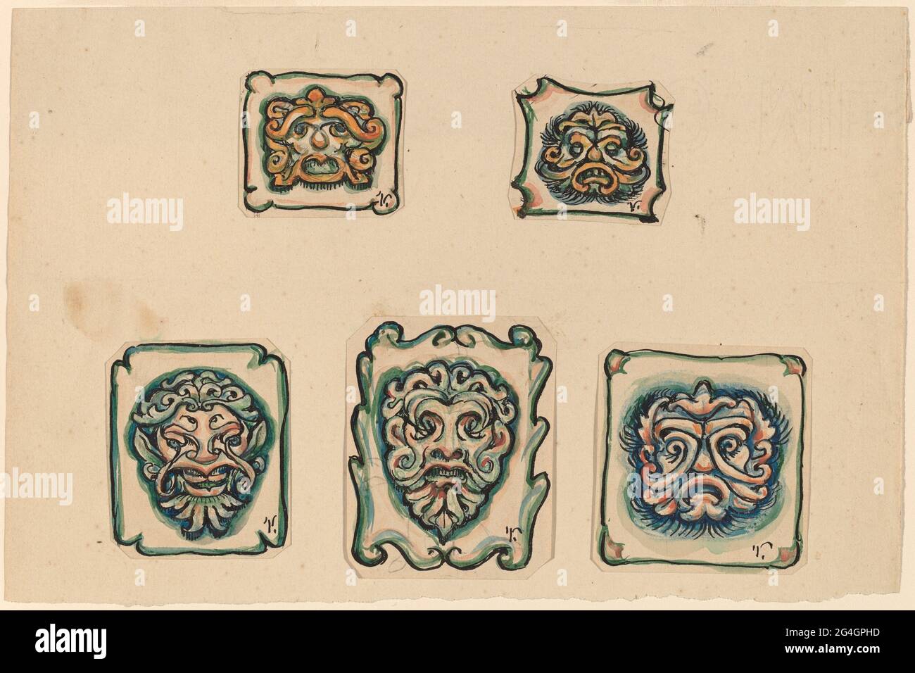 Five Heads, c. 1918 Stock Photo - Alamy