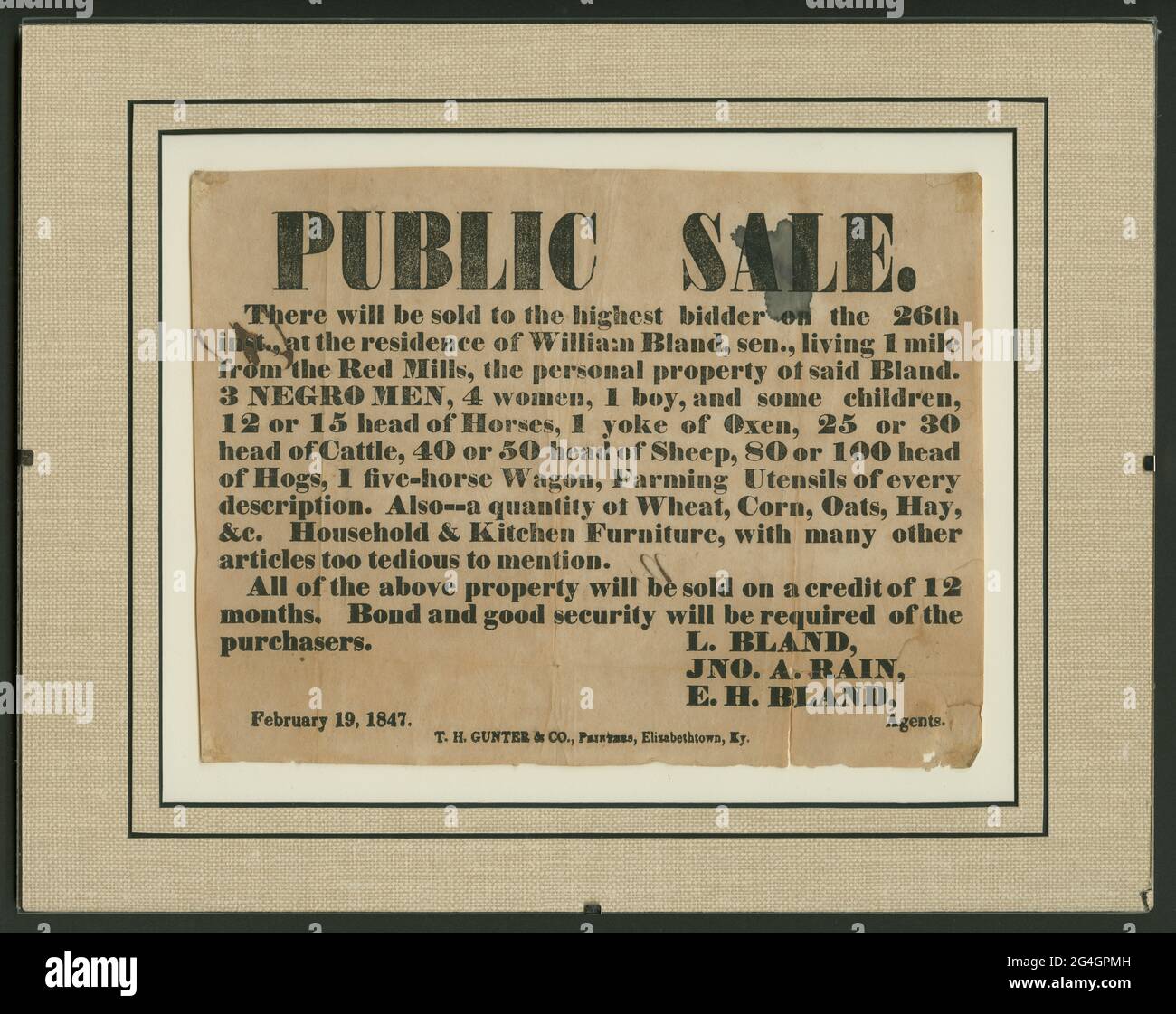 Slave sale poster hi-res stock photography and images - Alamy