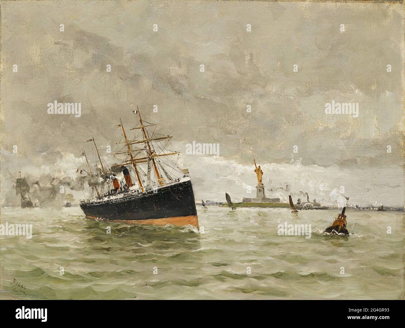 New York: Entering the Harbor, 1887 Stock Photo - Alamy
