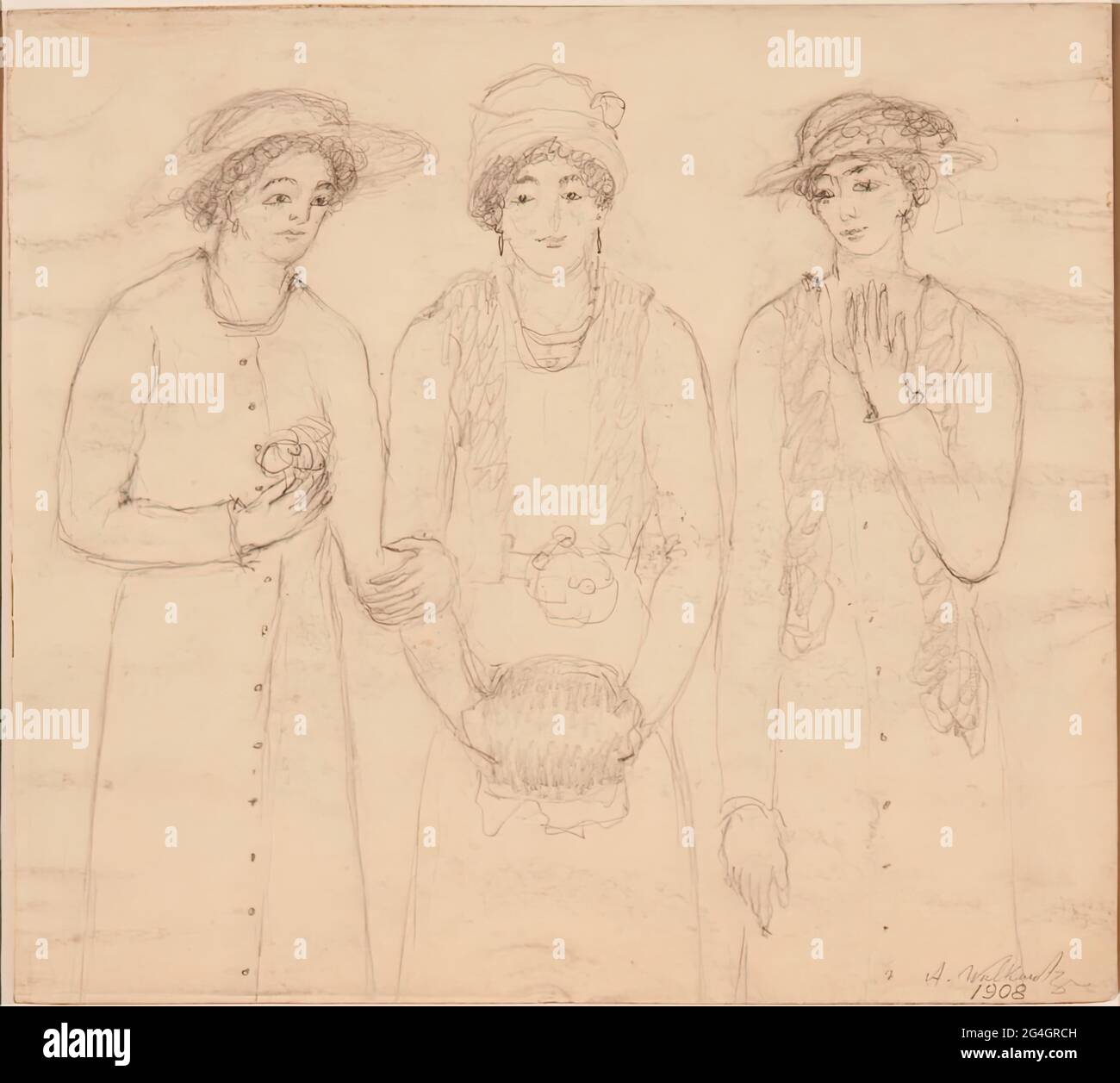 Three Women, 1908 Stock Photo - Alamy