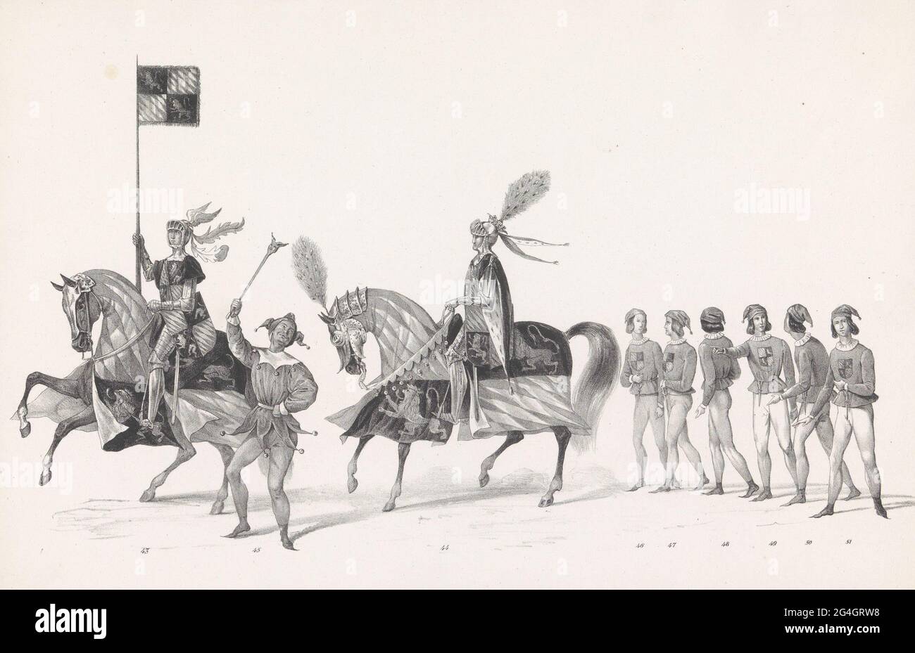 Masquerade by students from Leiden Hogeschool, 1840 (plate 7); De ...