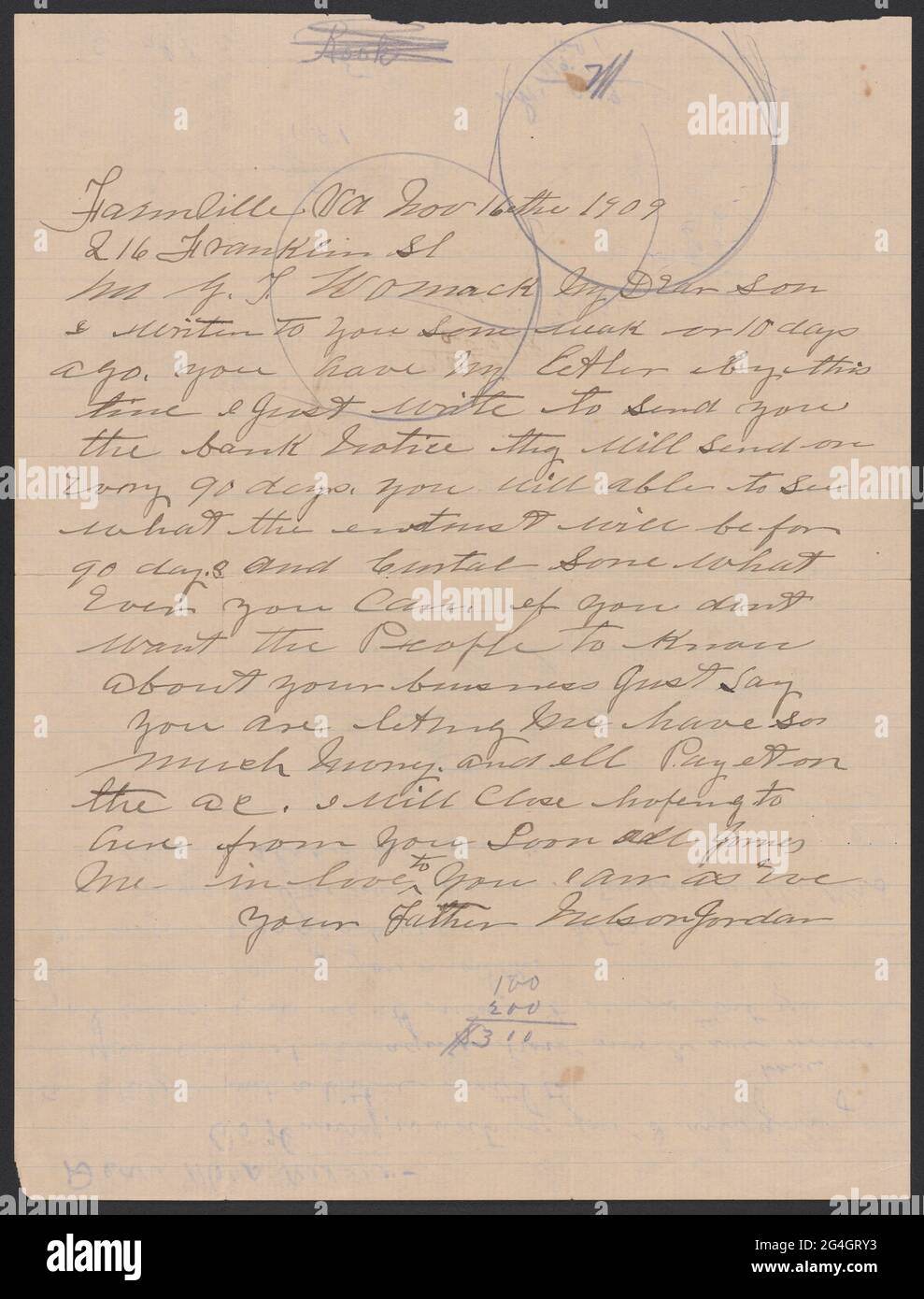 This letter (.1) and envelope (.2) are correspondence written by Nelson ...