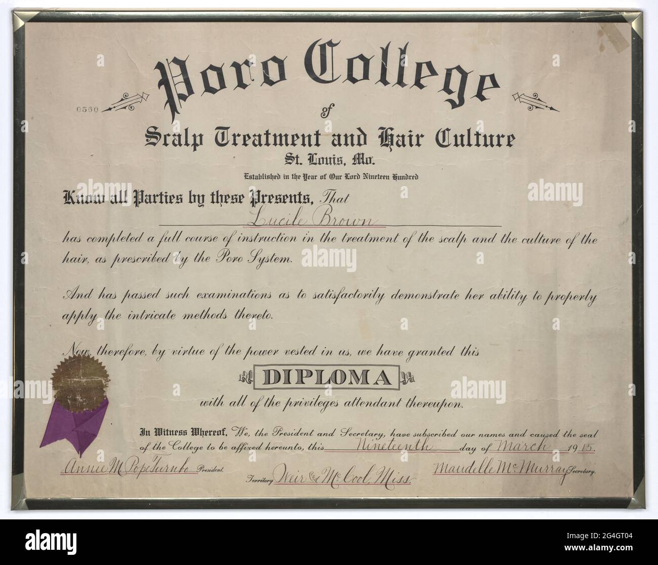 From the top of the page text reads "Poro College/ &/ Scalp Treatment ...