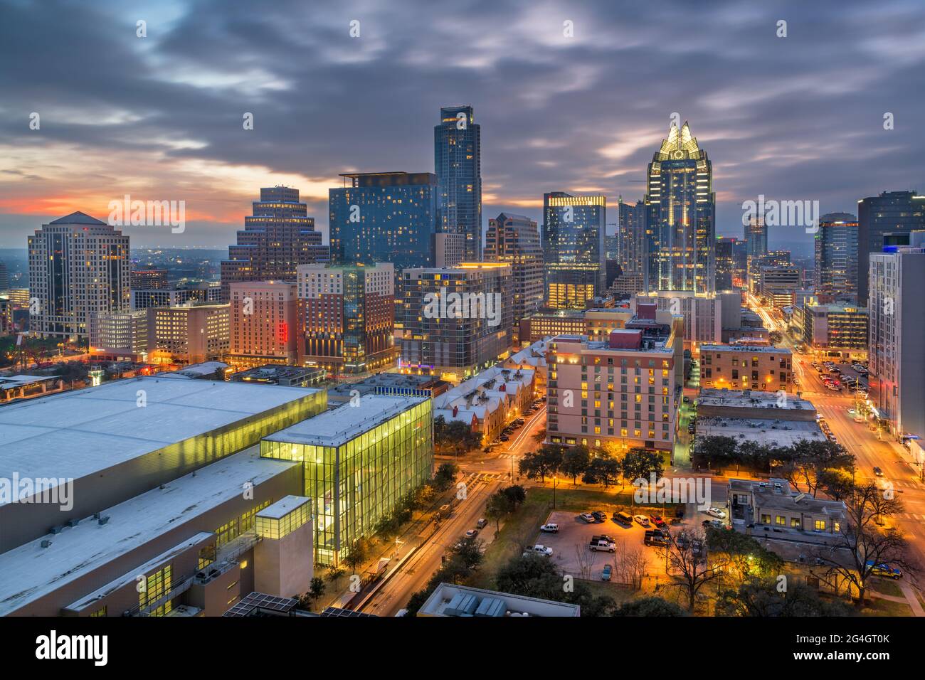 Austin, Texas, USA downtown cityscape at dusk Stock Photo - Alamy