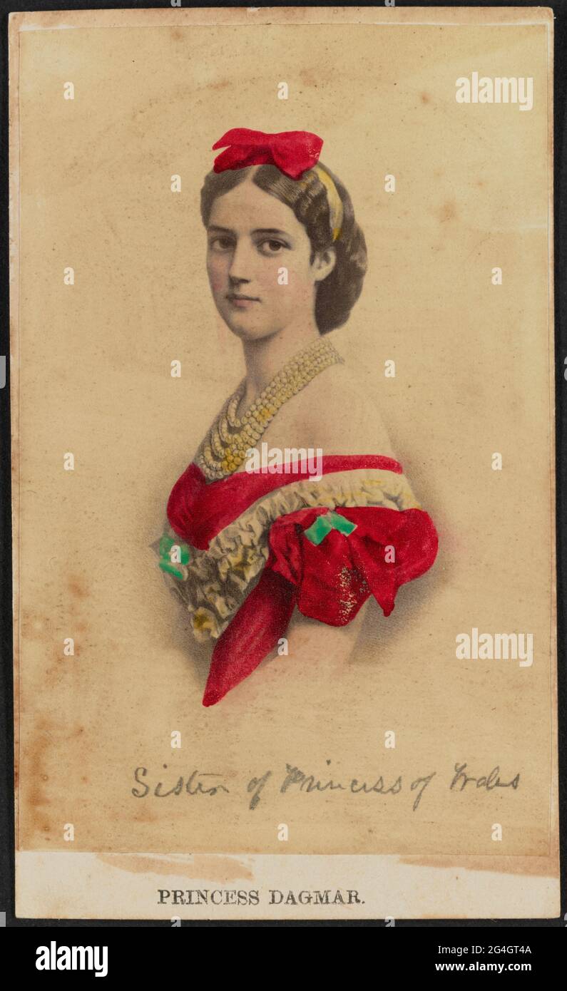 A hand-colored albumen print of Maria Feeodorovna, or Princess Dagmar ...