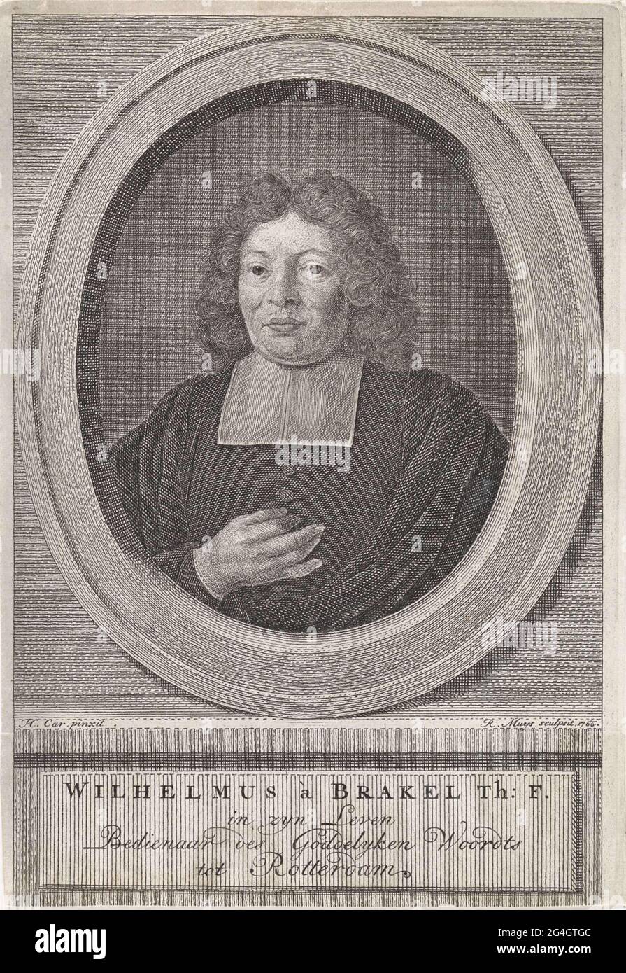 . Bust by Willem van Brakel, pastor in Rotterdam, light to the left in ...
