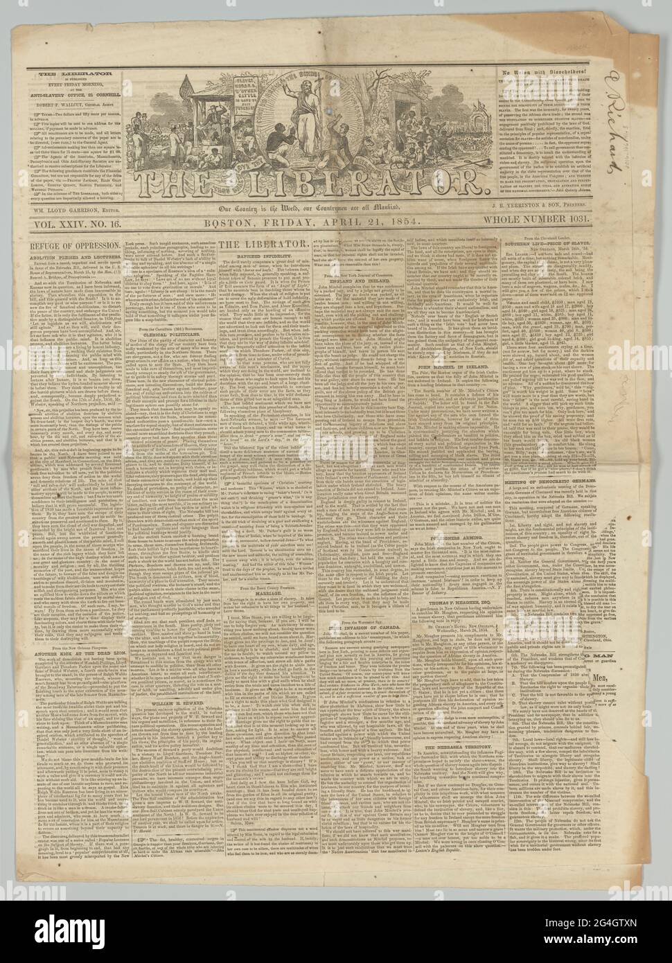 First american abolitionist newspaper hi-res stock photography and ...