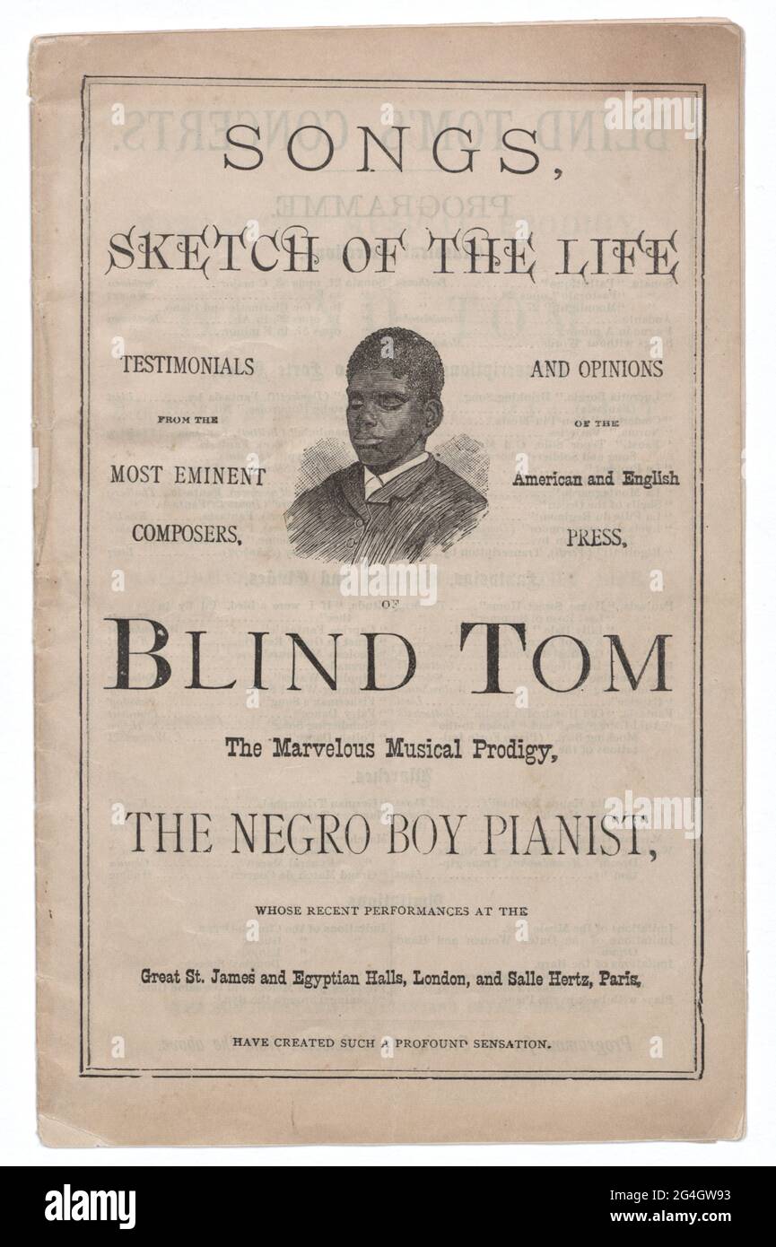 A pamphlet containing a summary of Blind Tom's life with lyrics to ...