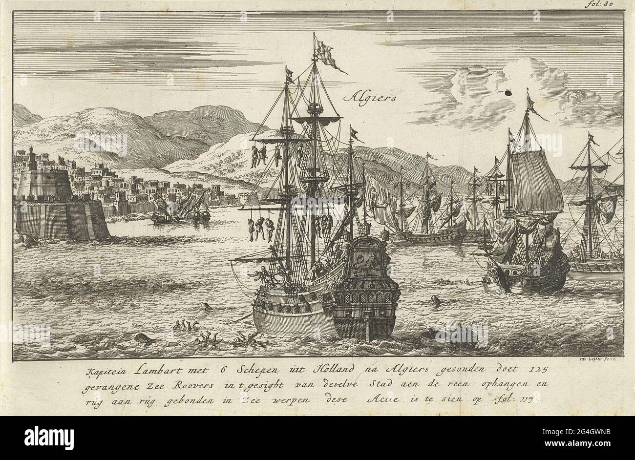 . The Dutch Captain Lambert Hendrikszoon lets 125 caught pierced ...