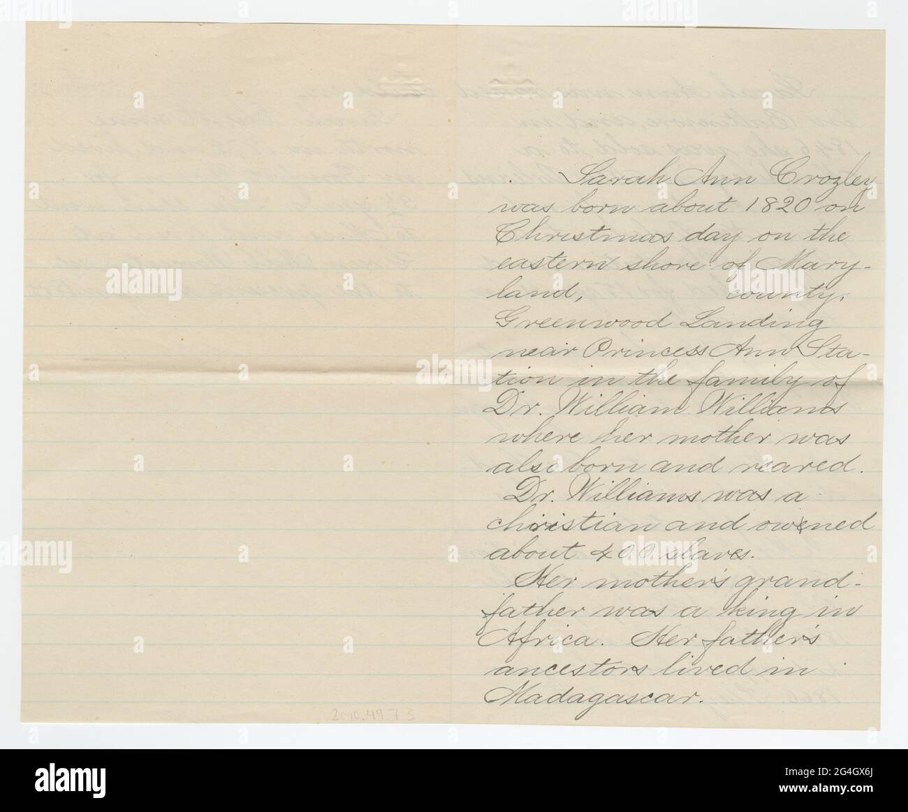 A handwritten document written in black ink on lined paper. The writing ...