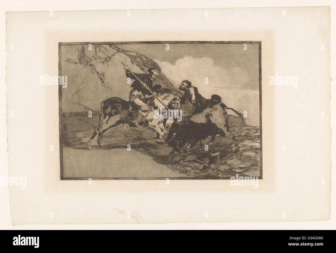 Bull hunt on horseback; Modo con Que Los Antiguos Españoles Cazaban Los ...