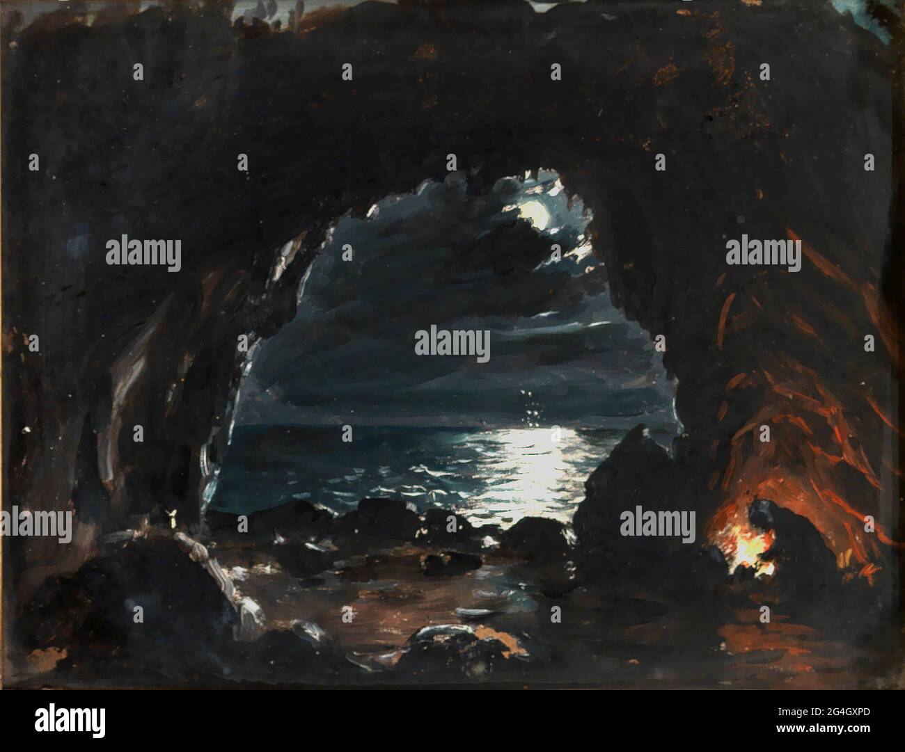 Cave Scene, mid-late 19th century Stock Photo - Alamy