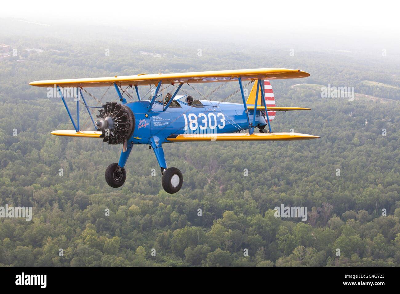 A vintage, open-cockpit biplane—one used at Alabama’s renowned Tuskegee ...