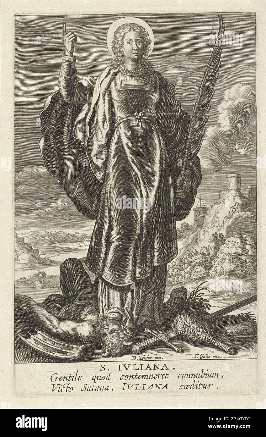 . The Holy Juliana of NiComedia. She trambles a devil under her feet ...