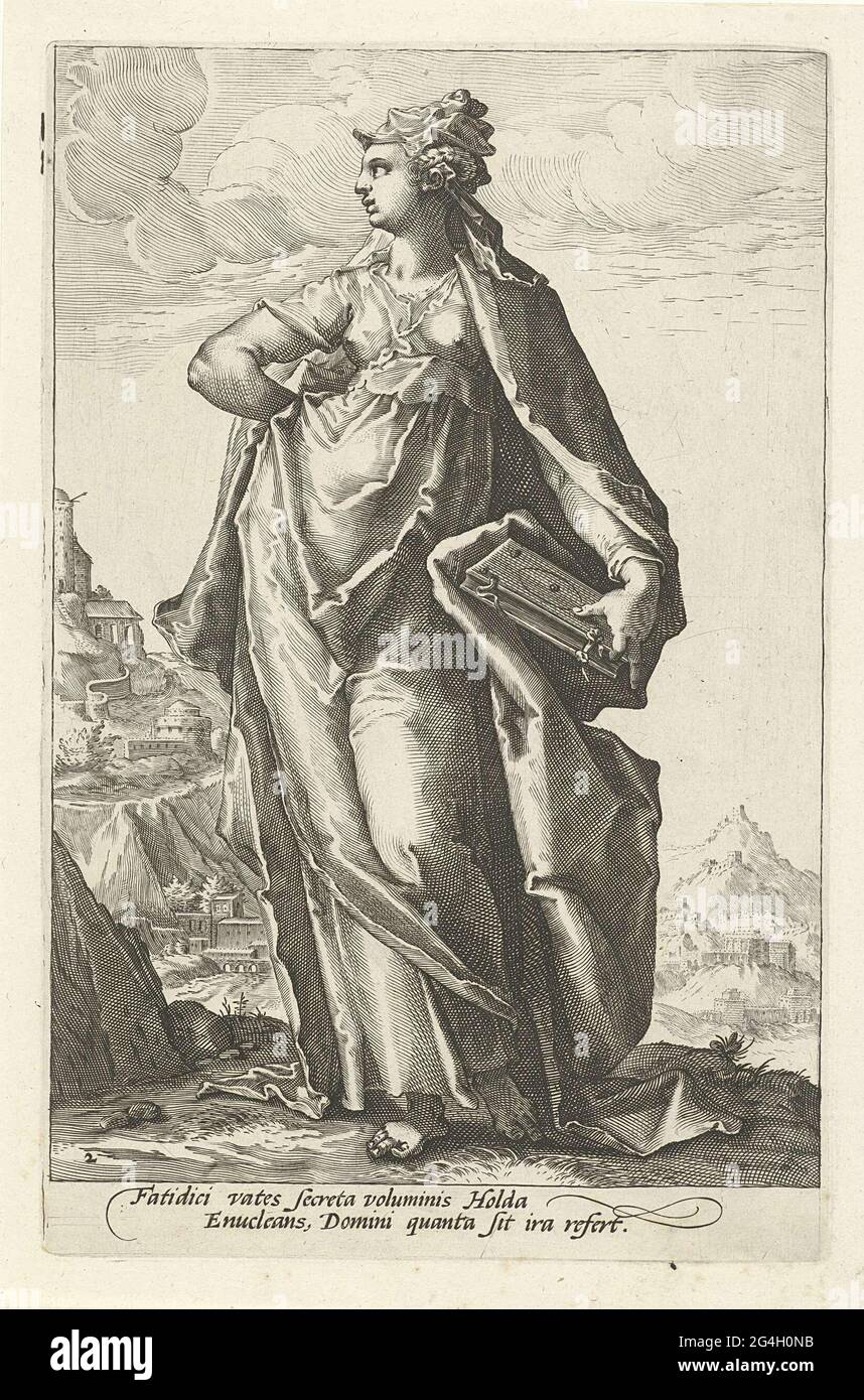 . The Prophetes Hulda, standing with a hand in her side and in her ...