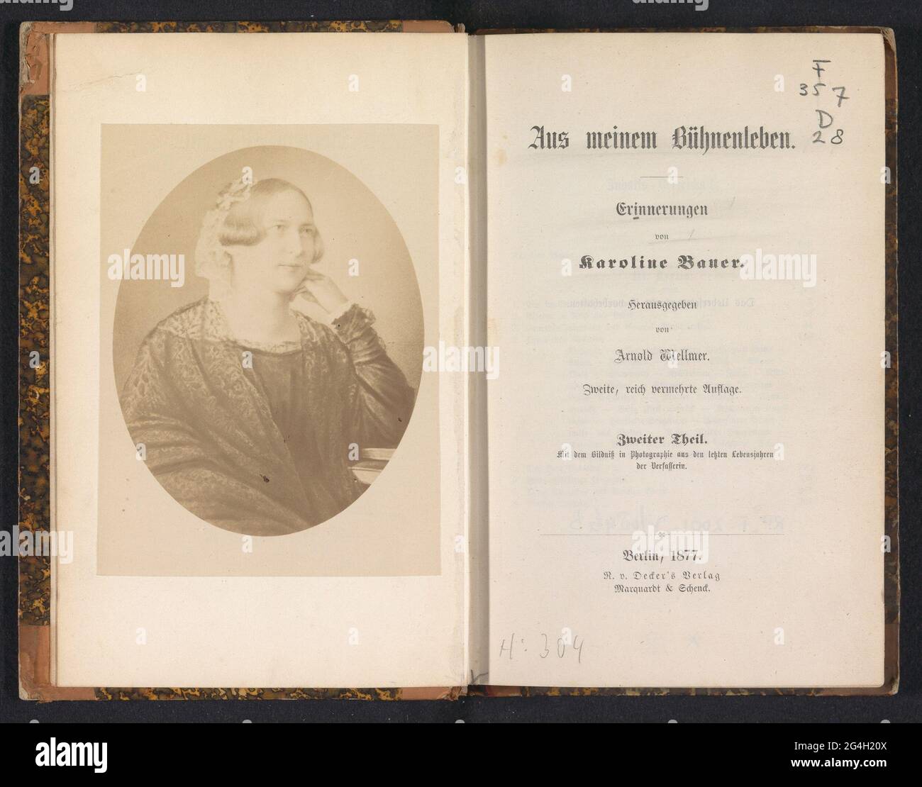 Photo production of a portrait of Karoline Bauer Stock Photo - Alamy