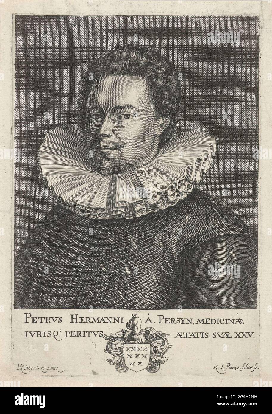 . Portrait of Pieter Hermansz. Van Persijn, father of the print maker ...