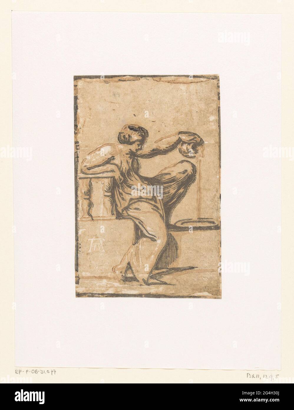 Moderation. A female personification of maturity (temperantia), sitting ...