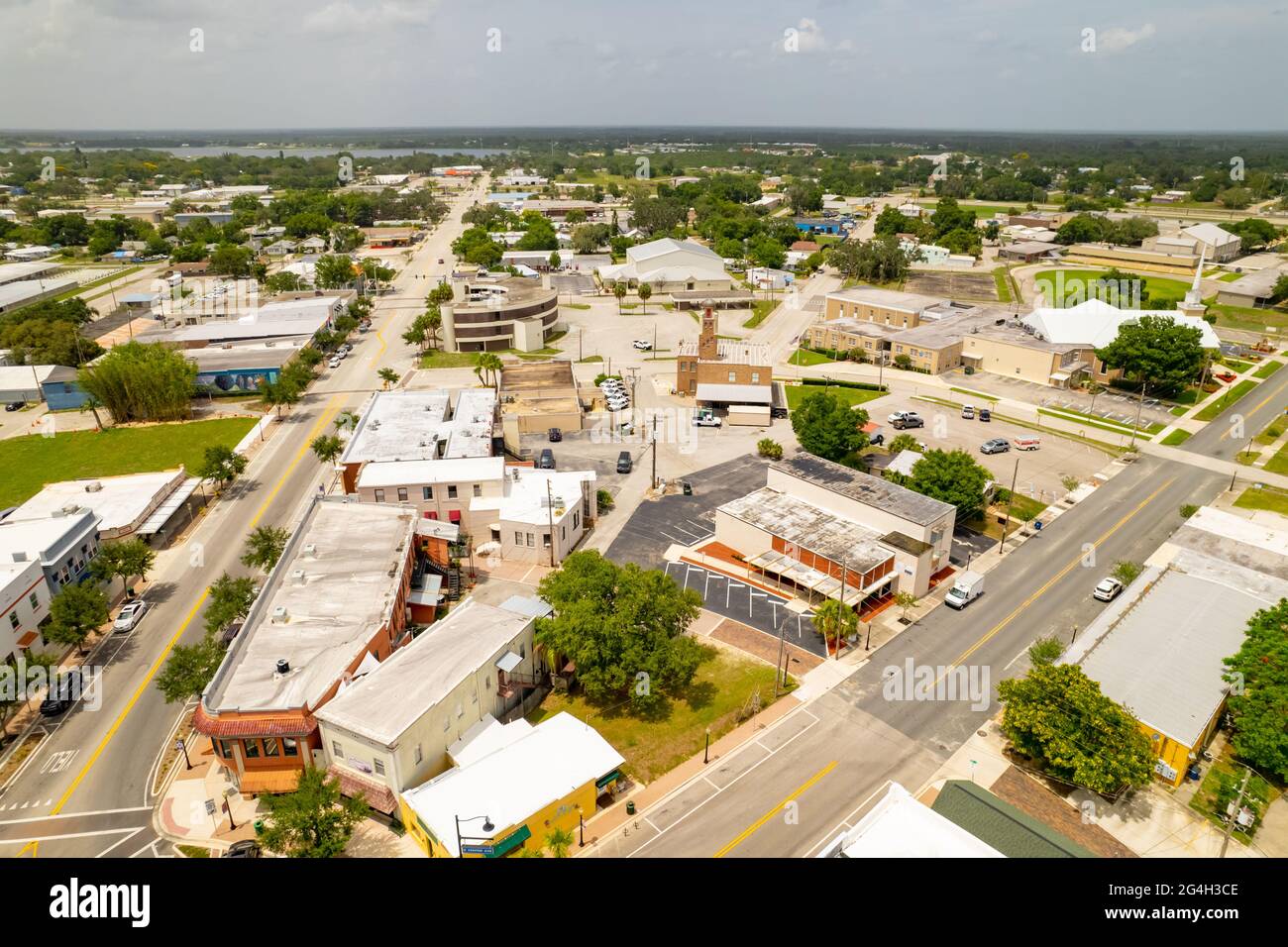 Aerial photo Downtown Sebring Florida USA historic district Stock Photo ...