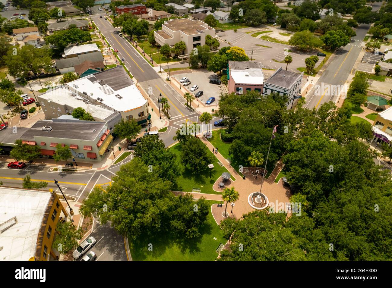Aerial photo Downtown Sebring Florida USA historic district Stock Photo ...