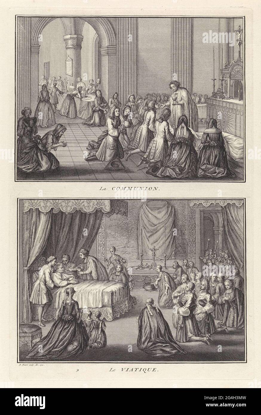 . Sheet with two representations of the Roman Catholic Sacrament of the ...