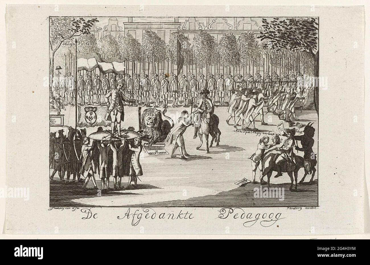 . Cartoon on the departure of the Duke of Brunswijk from the ...