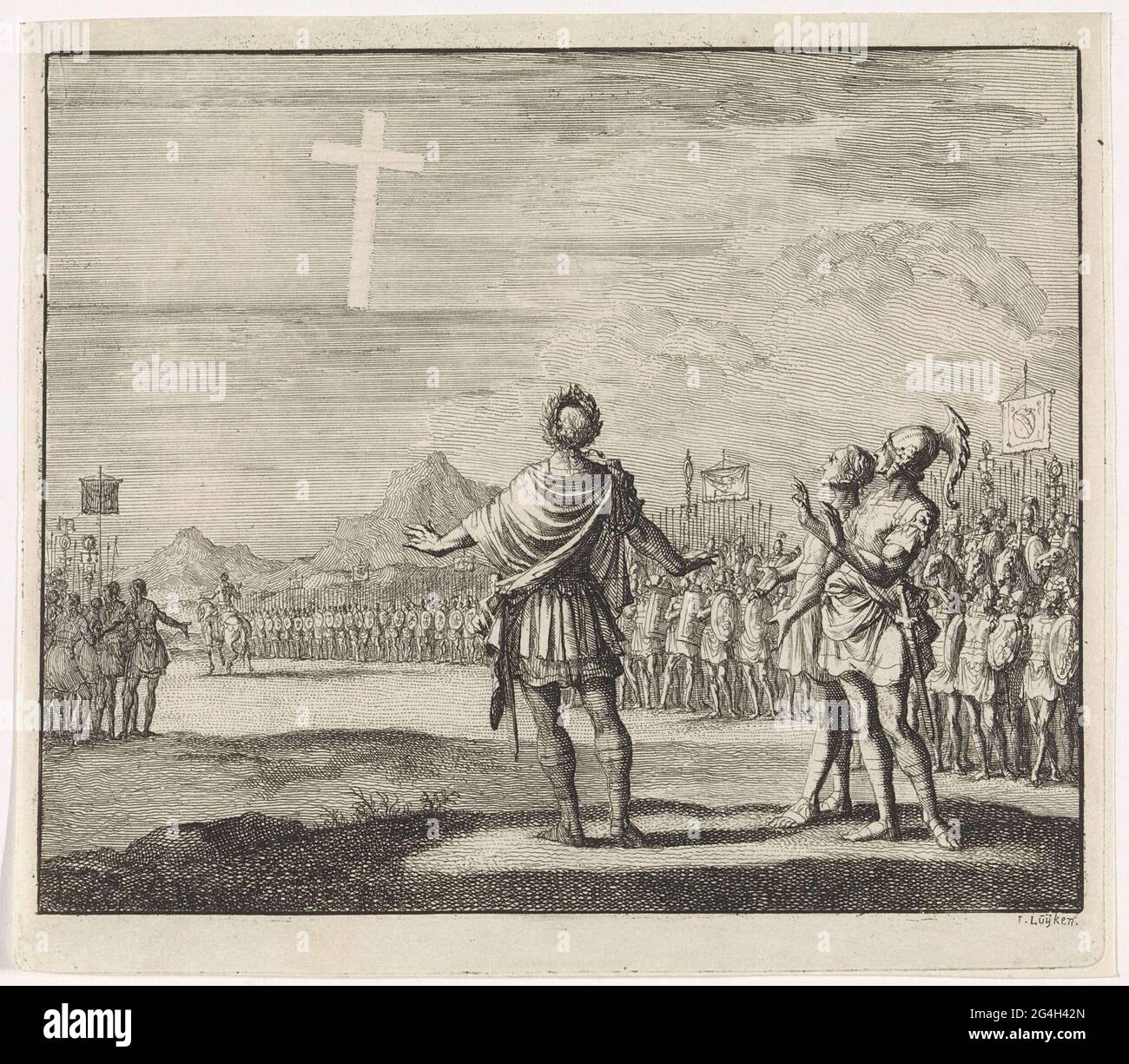 . Emperor Constantine The Great is next to his soldiers on the ...