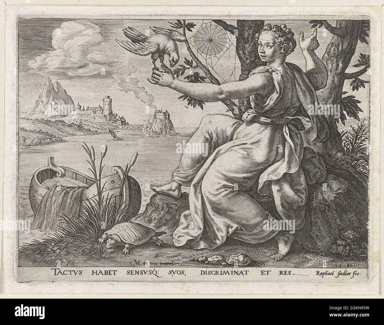 . The female personification of the feeling is sitting on the ground ...