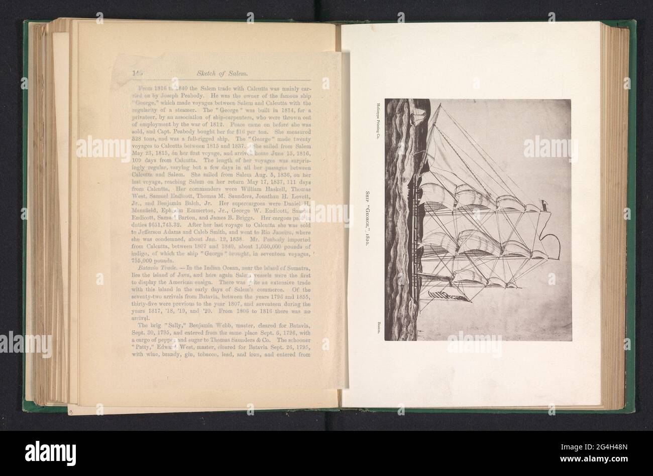 Photo production of a drawing of the ship George; Ship "George," 1820 ...